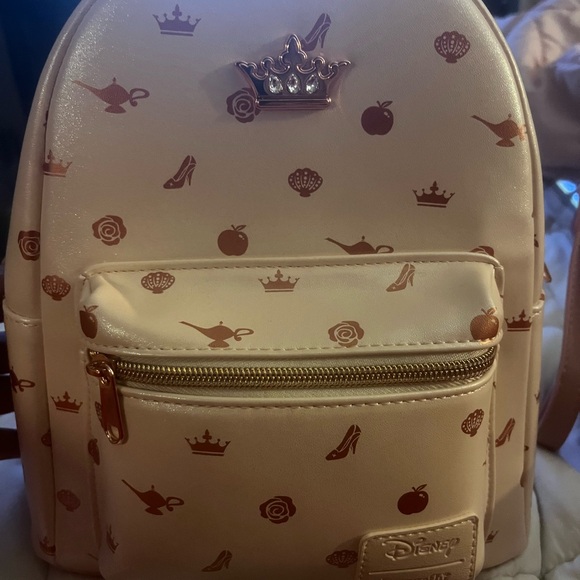 Disney | Bags | Disney Pink Mini Backpack With Crown Accents | Poshmark